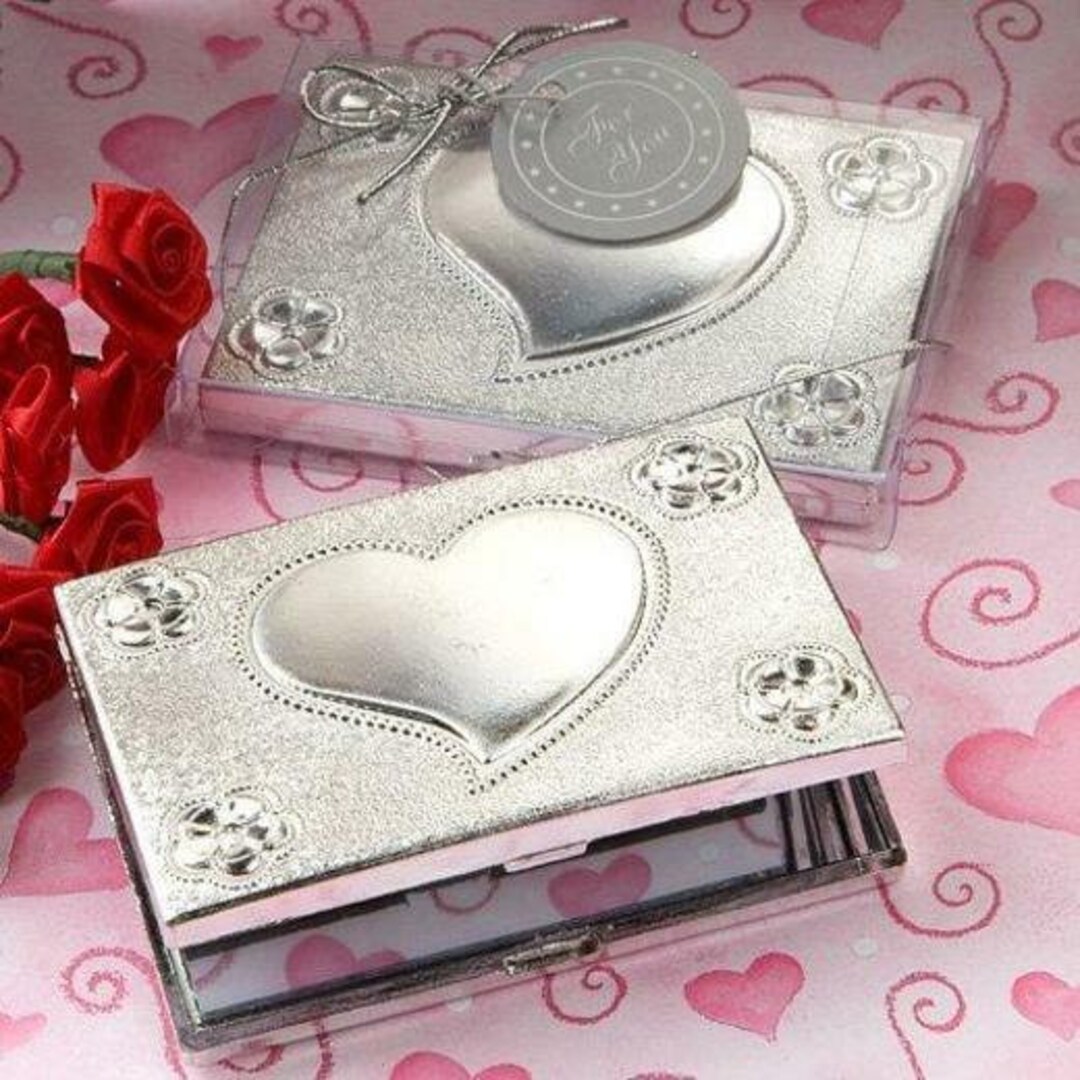 Heart Design Mirror Compact Wedding Bridal Shower Practical & Useful ...