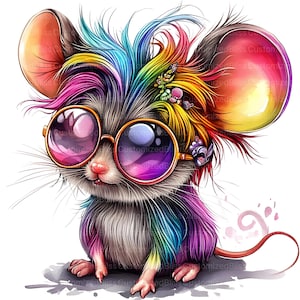 Rainbow Mouse Clipart, Mice Clipart, Baby Mouse, Rainbow Clipart ...