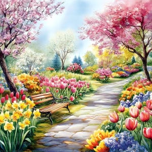 20 Spring Garden Clipart, Spring Garden Digital Paper, Garden Graphics ...