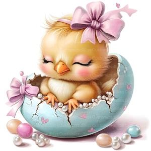 13 Baby Chick in Egg Clipart, Easter Chick, Easter Clipart, Easter Egg ...