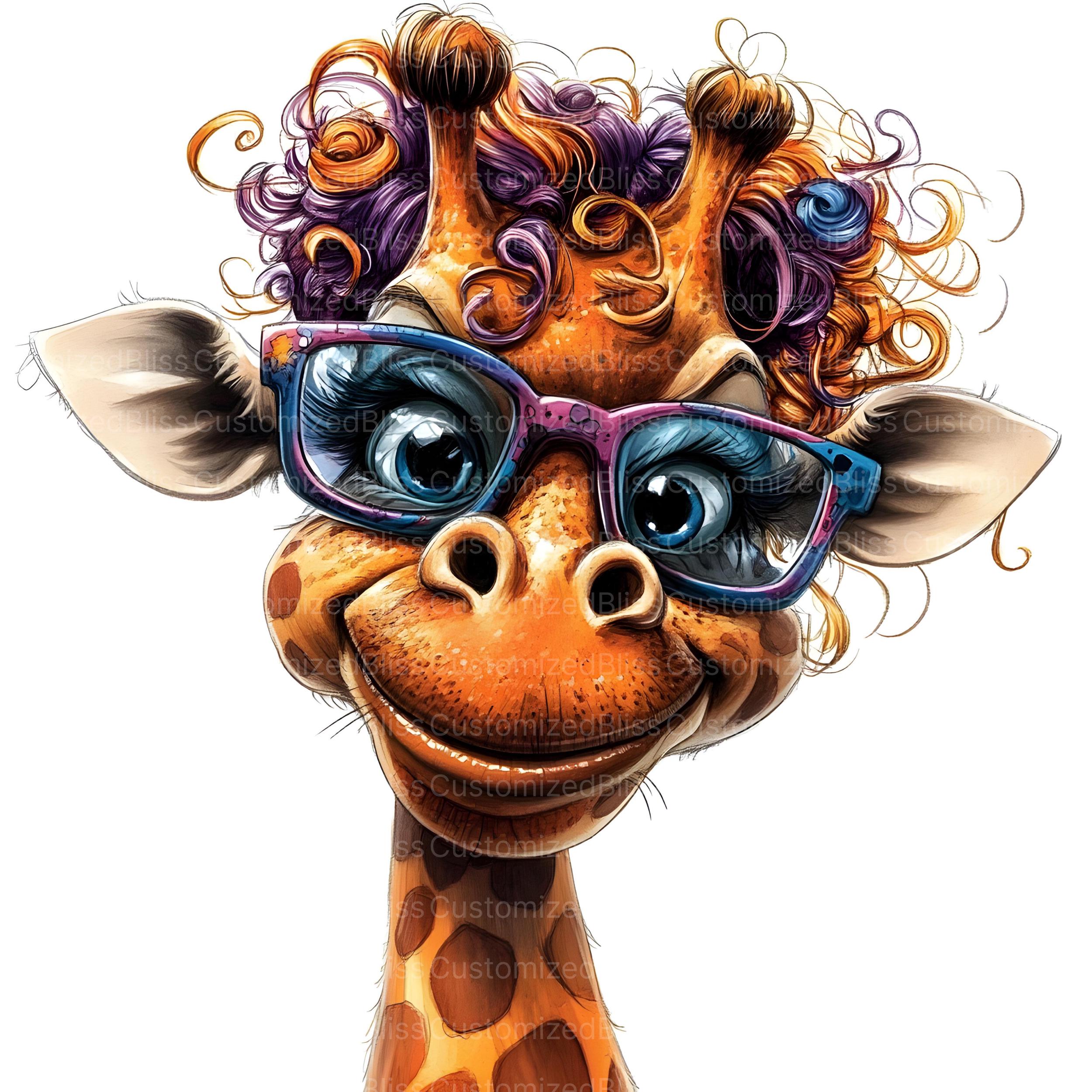 Crazy Giraffe Clipart, Funny Safari Animal, 16 High Quality Jpgs ...