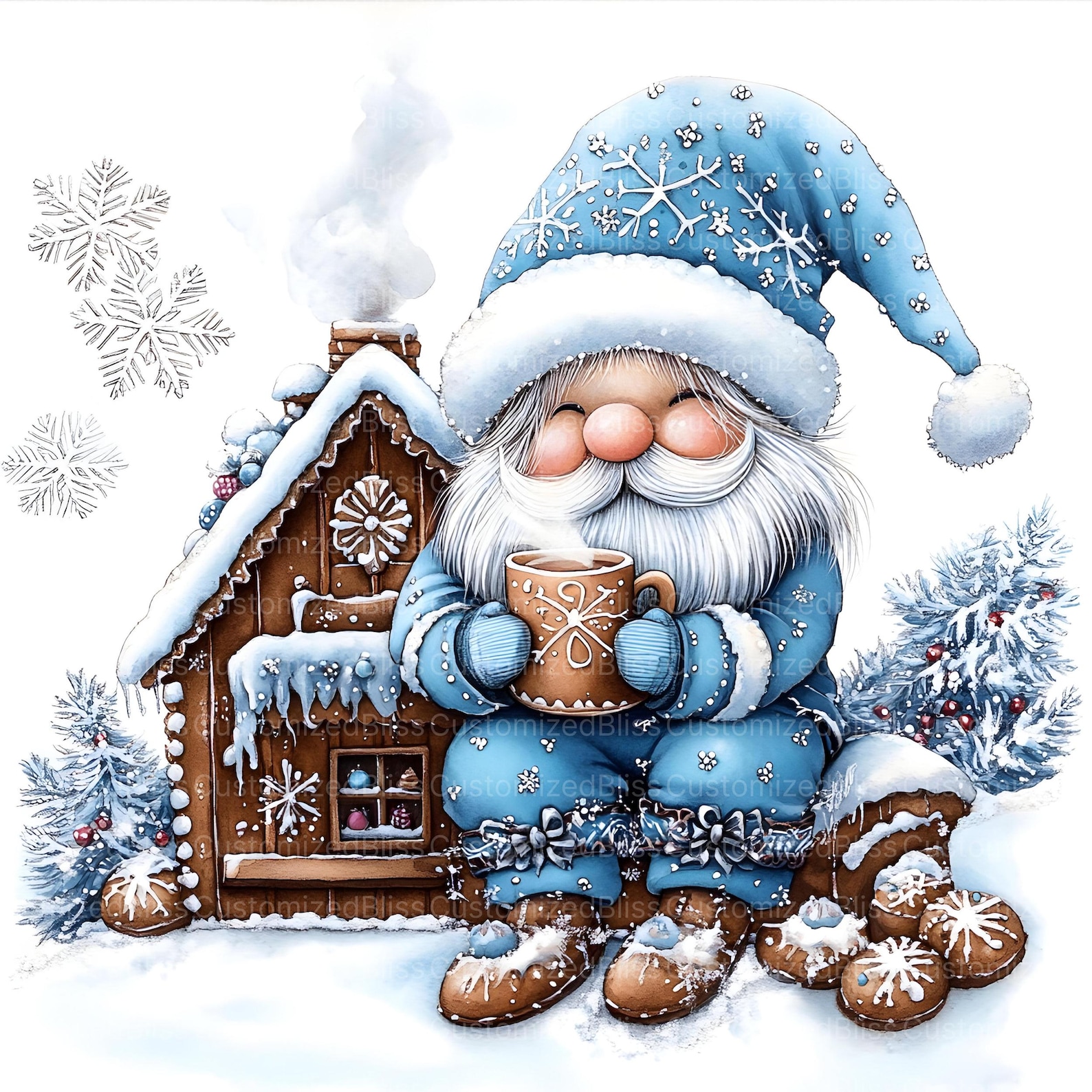 19 Christmas Gnome Clipart, High Quality Jpgs, Watercolor Winter Gnome ...