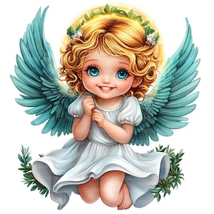 16 Cute Scandi Angel Clipart, Watercolor Angel, Nursery Clipart, High ...