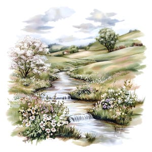 20 Spring Landscape Clipart, Spring Clipart, Nature Clipart, High ...