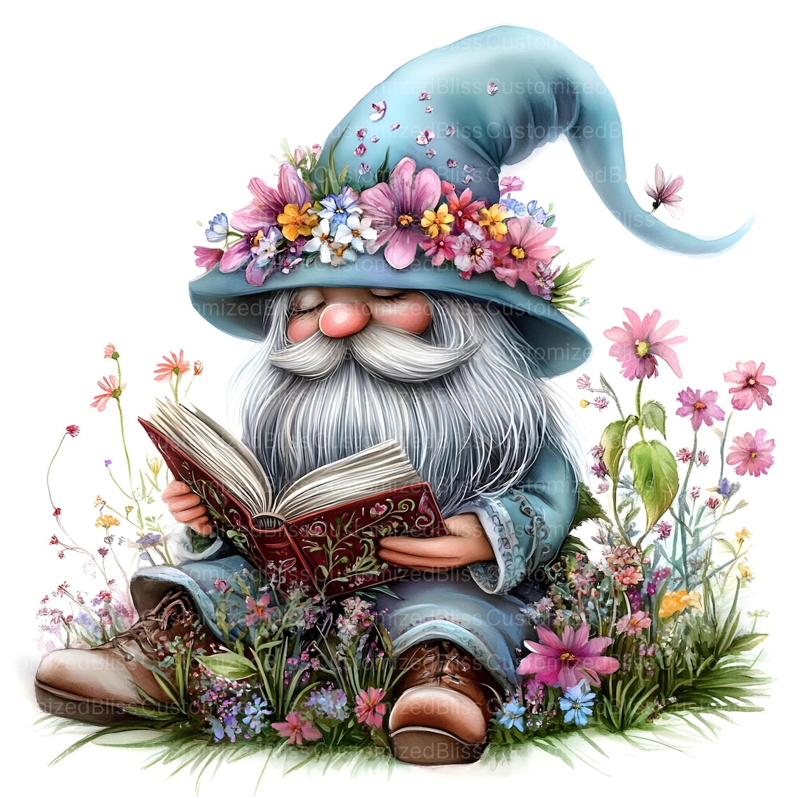 20 Spring Gnomes Clipart, Cute Gnome, Watercolor Gnome, Garden Gnome ...