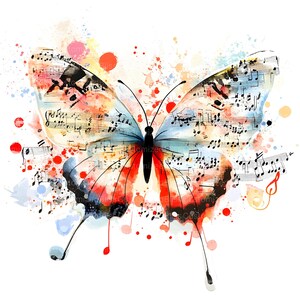 15 Butterfly Music Notes Clipart, Musical Butterfly, Butterfly Clipart ...