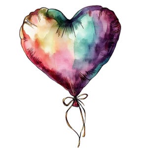 11 Valentine Day Balloons Clipart, Heart Shaped Balloons, Heart Clipart ...