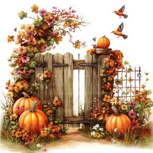 20 Autumn Garden Clipart, Fall Garden Graphics, High Quality JPG ...