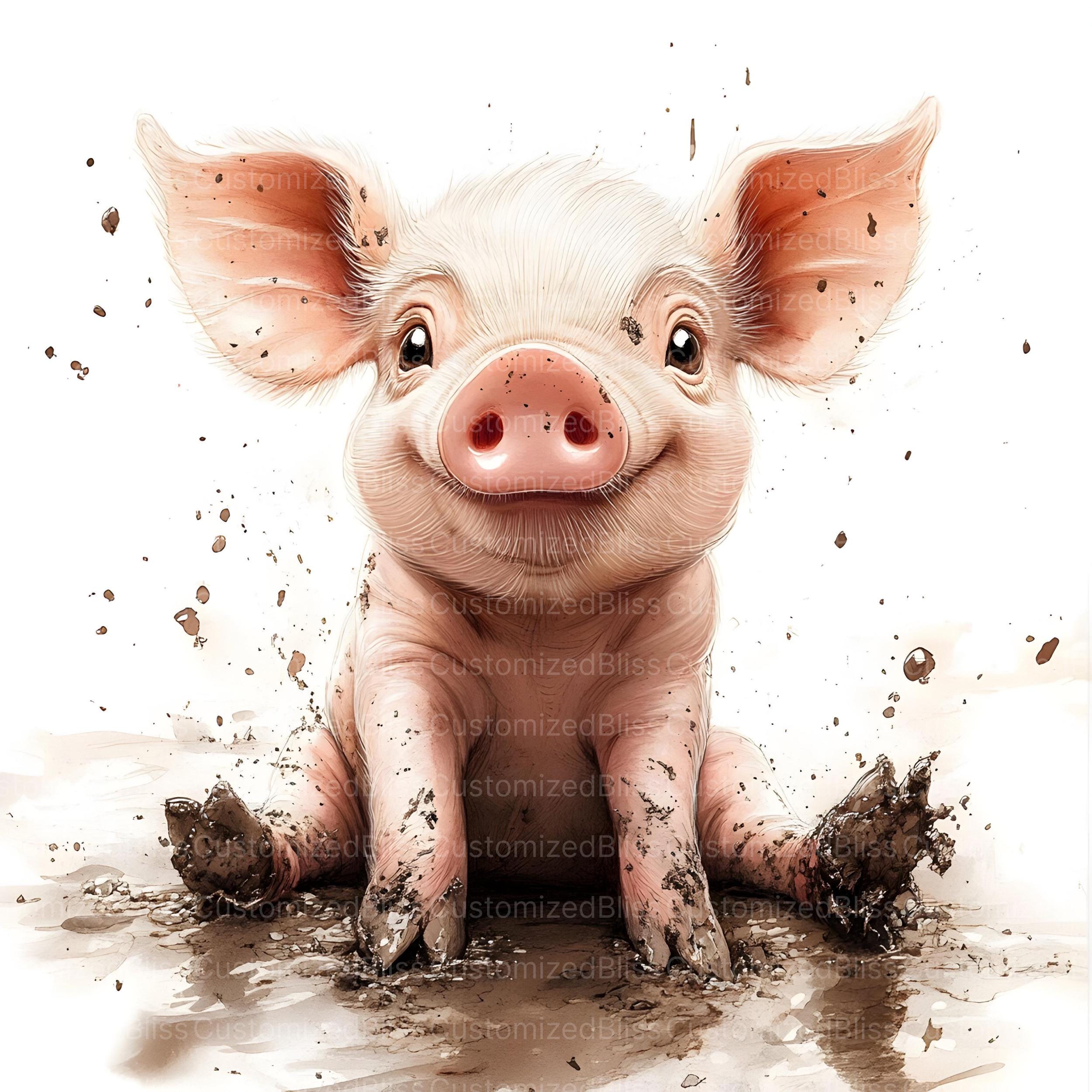 16 Pig in Mud Puddle Clipart, Pig Clipart, Piglet Clipart, Mud Clipart ...