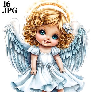16 Cute Scandi Angel Clipart, Watercolor Angel, Nursery Clipart, High ...