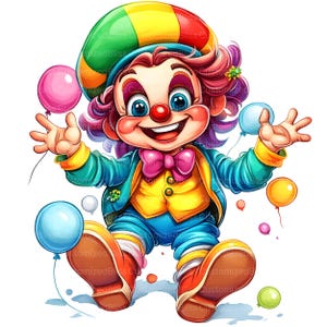 15 Cute Clown Clipart, Circus Clown Clipart, Circus Clipart, Clown Clip ...