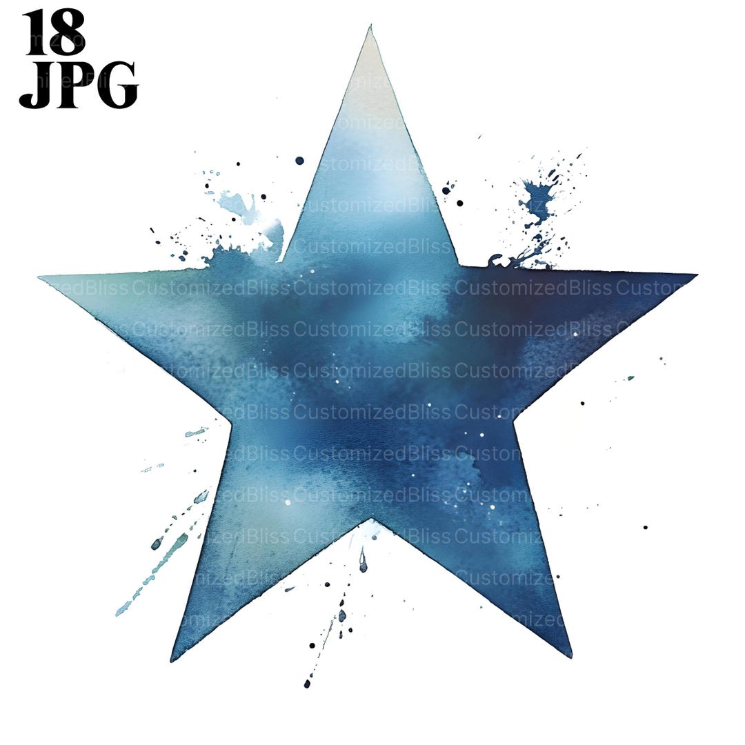 18 Stern Clipart, Stern Clipart, hohe Qualität JPGs, Aquarell Clipart ...