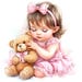 16 Baby Girl With Teddy Bear Clipart, Baby Shower Clipart, High Quality ...