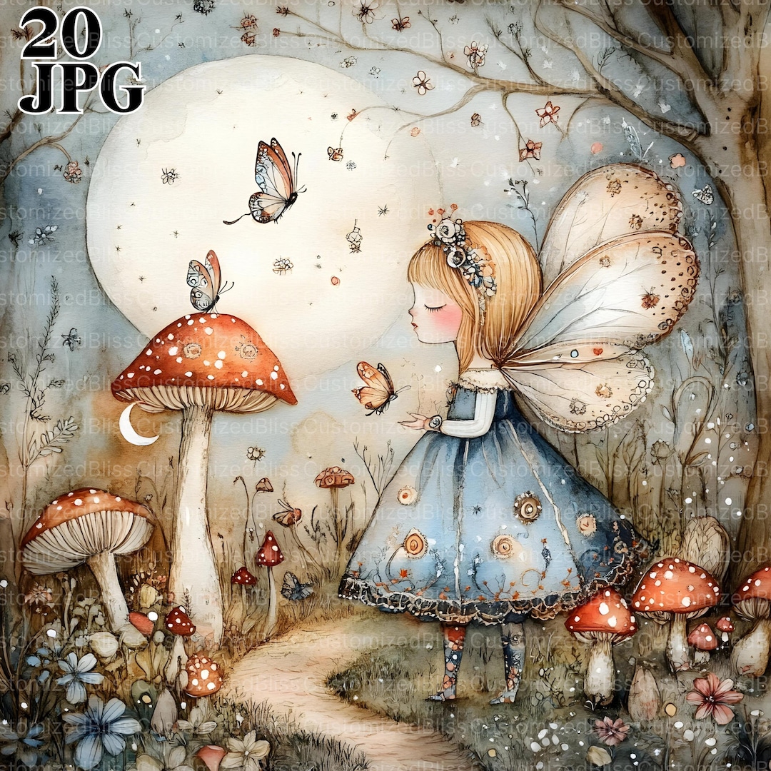 Whimsical Fairy Clip Art, 20 High Quality Jpgs, Watercolor Clipart ...