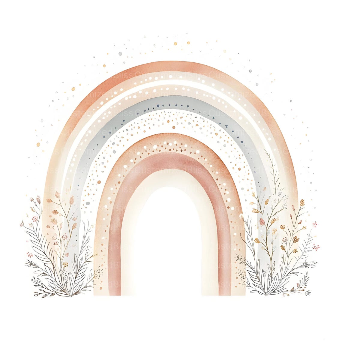 20 Pastel Boho Rainbows Clipart, Boho Clipart, High Quality Jpgs ...