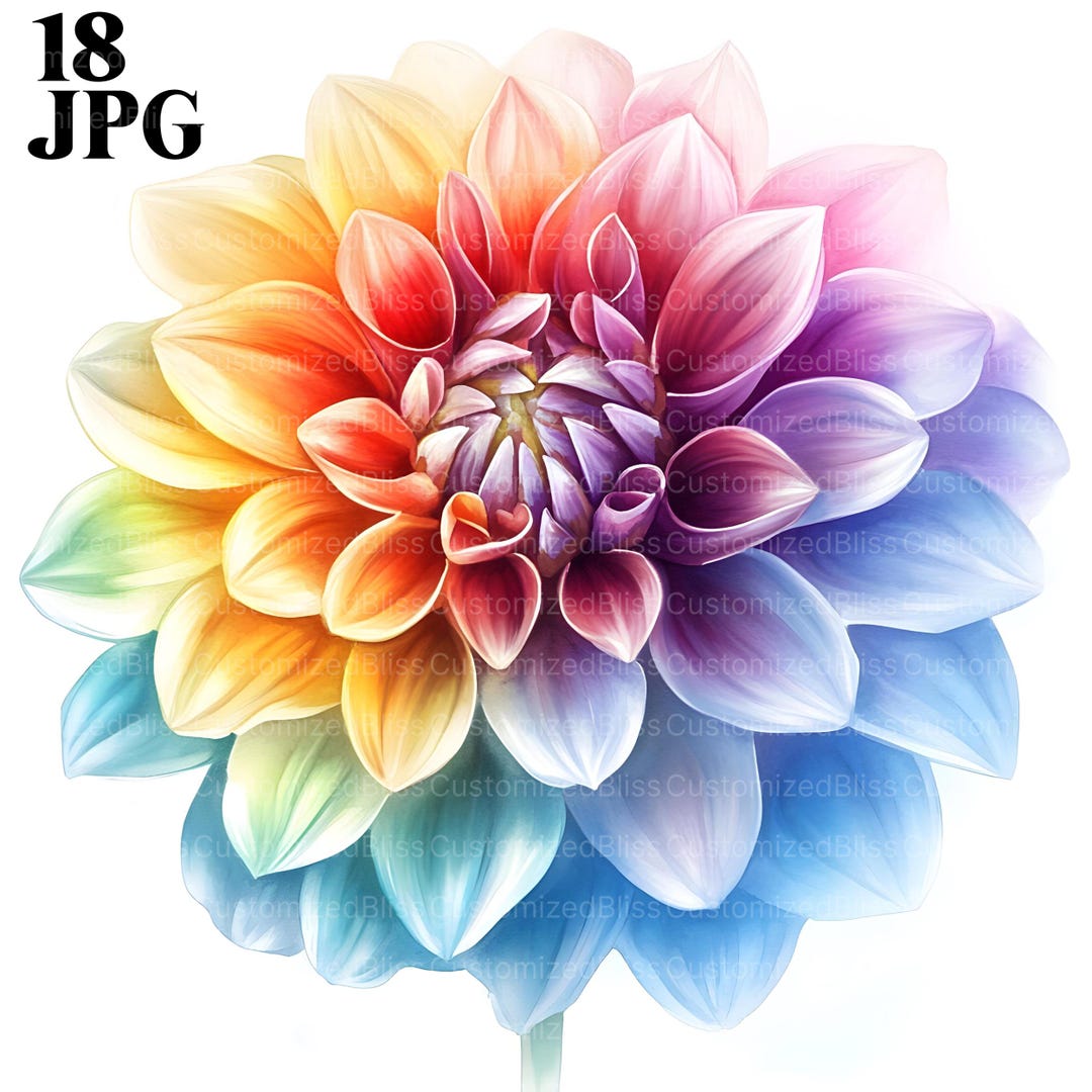 18 Rainbow Flower Clipart, Colored Flower Images, High Quality JPG ...