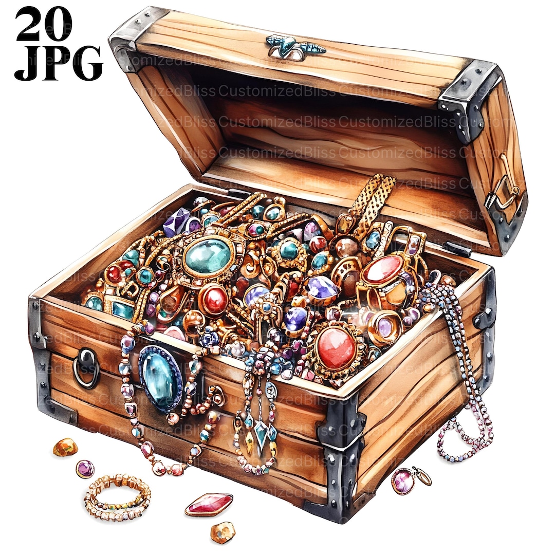 20 Treasure Box Clipart, Treasure Hunt Clipart, Pirate Chest Clipart ...