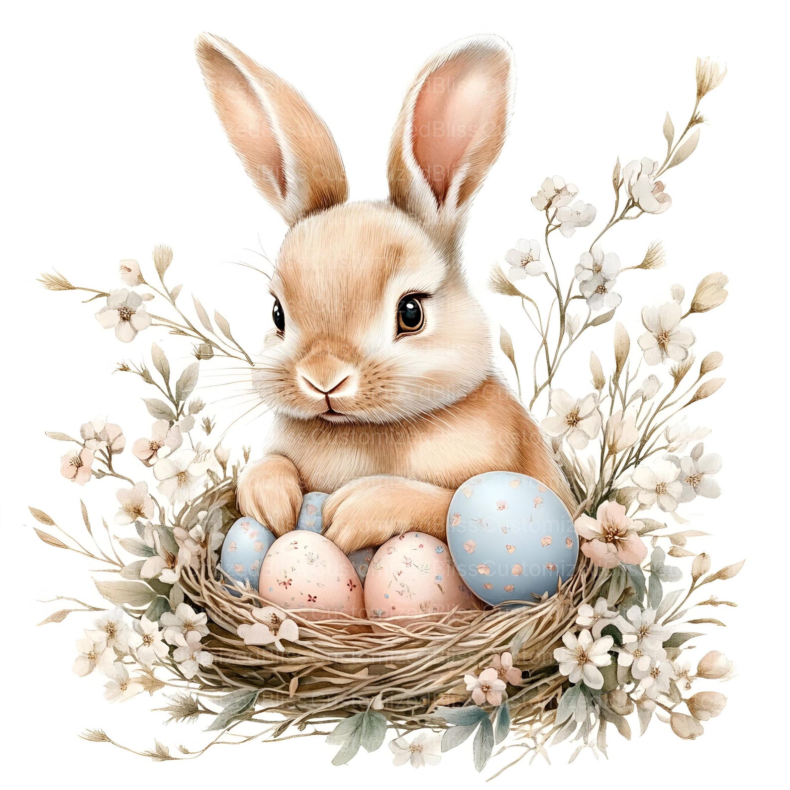 18 Easter Bunny Clipart Set 1, Rabbit Clipart, Easter Clipart, Cute ...