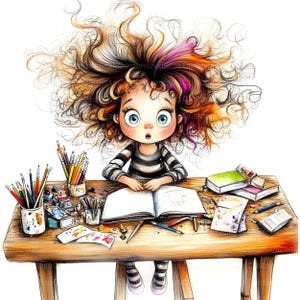 Quirky Student Clipart, 20 High Res Watercolor Jpgs for Junk Journaling ...