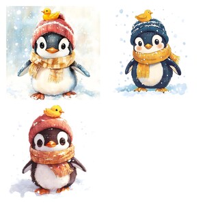 14 Cute Penguin Clipart Bundle, Cute Penguin, Baby Penguin, Holiday ...