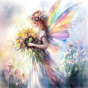 20 Spring Fairies Clip Art, Fairy Clipart, Flower Clipart, Floral ...