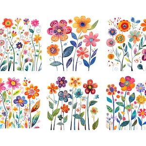 Quirky Flowers Clipart, Whimsical Flowers, Abstract Flowers, Flower Png ...