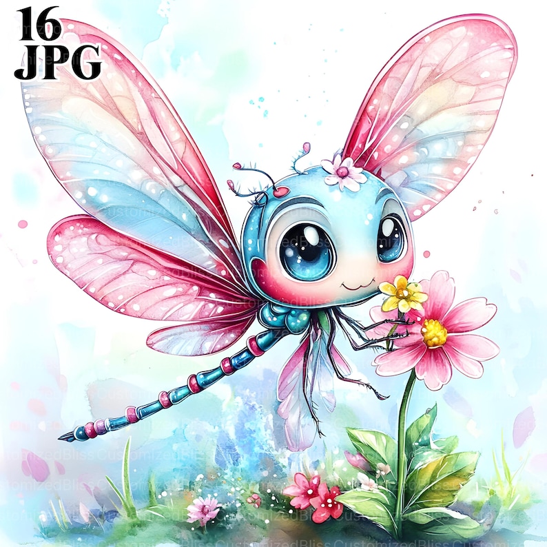 16 Cute Spring Dragonflies Clipart, Spring Clipart, High Quality Jpgs ...