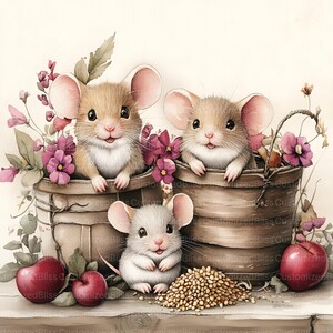 20 Cute Mice Family Clip Art, Mouse Clipart, Mice Clipart, Rodents ...