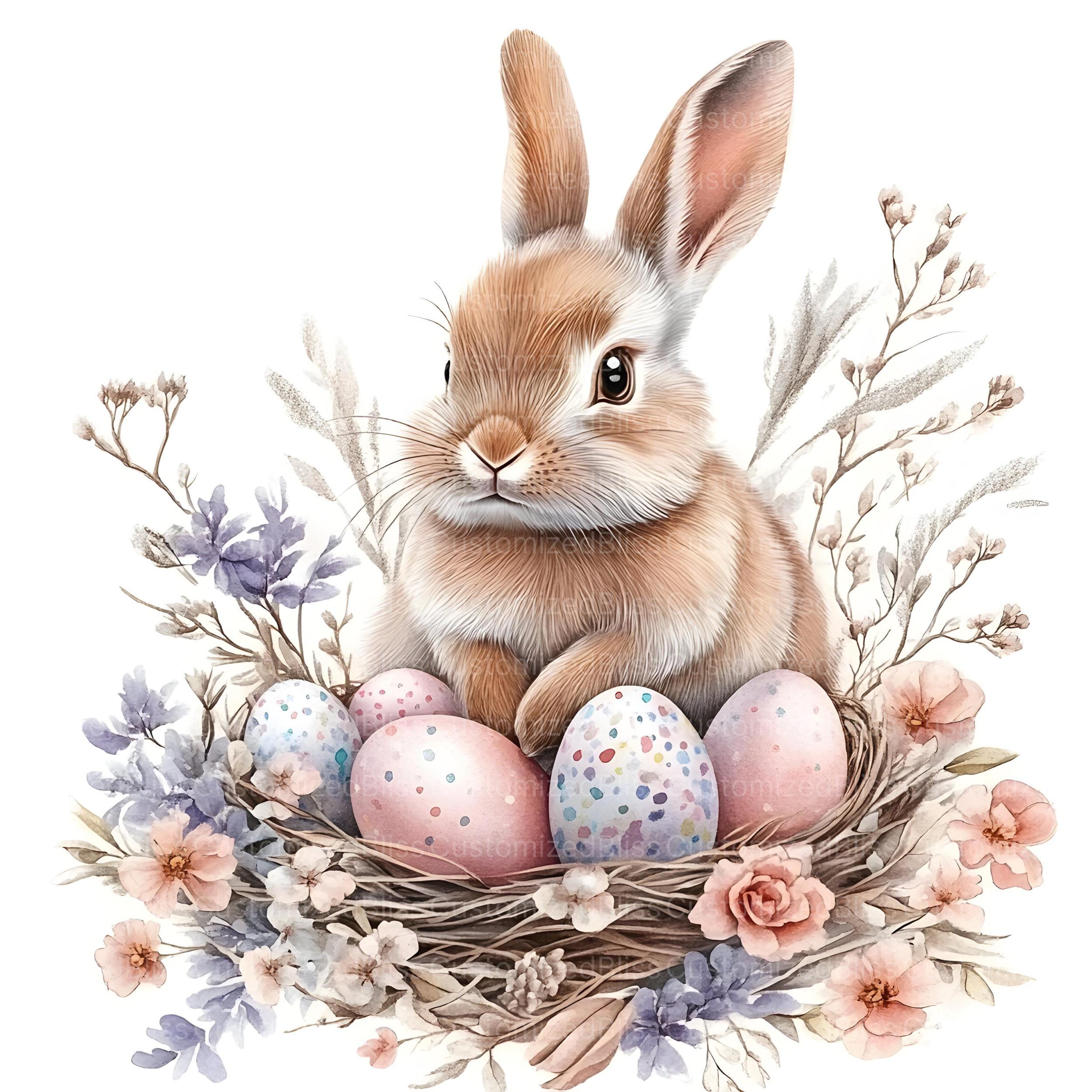 18 Easter Bunny Clipart Set 1, Rabbit Clipart, Easter Clipart, Cute ...