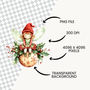 Christmas Fairy Clipart Bundle, Christmas PNG Bundle, Fantasy Clipart ...