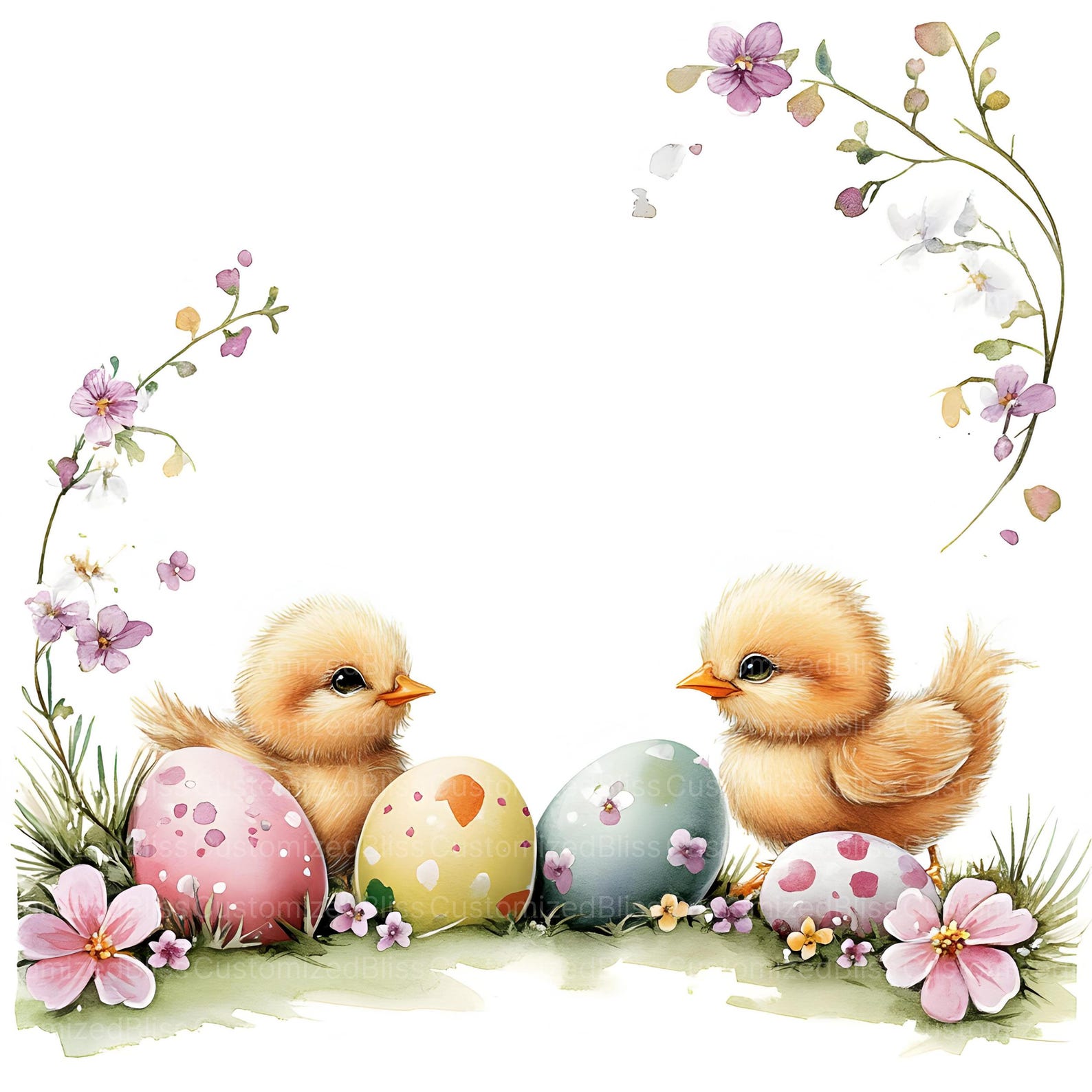 19 Easter Borders, Easter Frames, Chick Clipart, Border Graphics ...