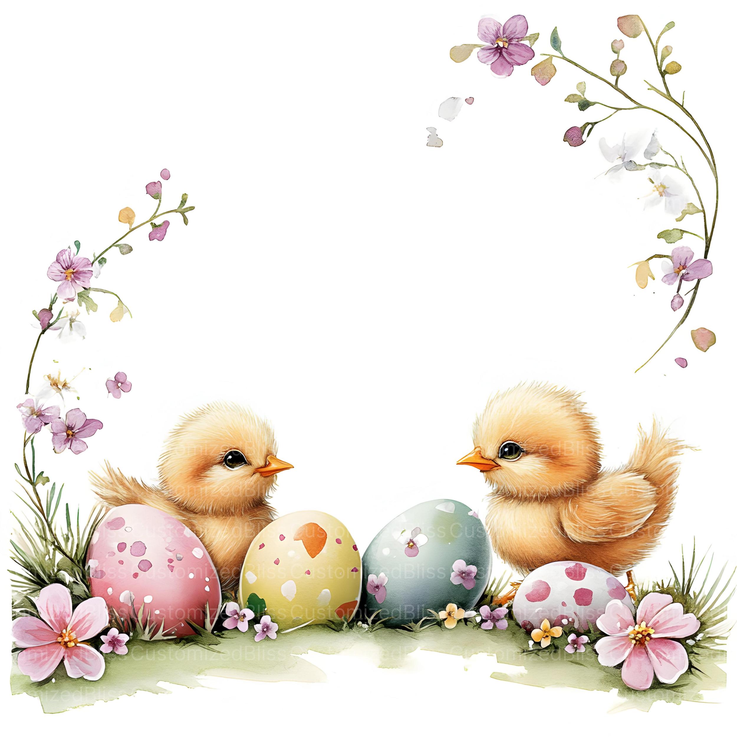 19 Easter Borders, Easter Frames, Chick Clipart, Border Graphics ...