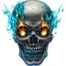 Skull With Ghostly Flames Clipart, Skull Clipart, 15 High Quality Jpgs ...
