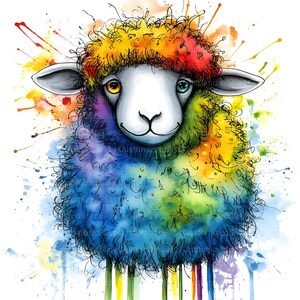 Lamb Clipart, Sheep Clipart, Lamb Nursery, Rainbow Sheep, 18 High ...