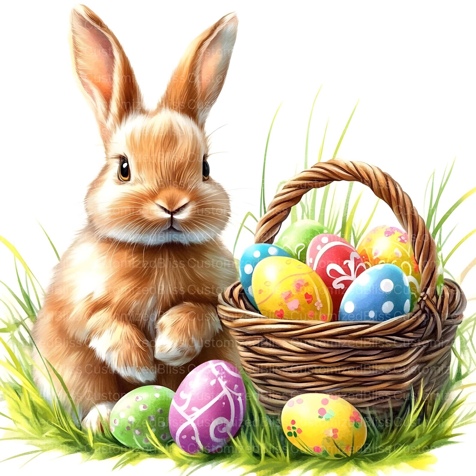 18 Easter Bunny Clipart, Cute Bunny Clipart, Easter Egg Clipart, Spring ...