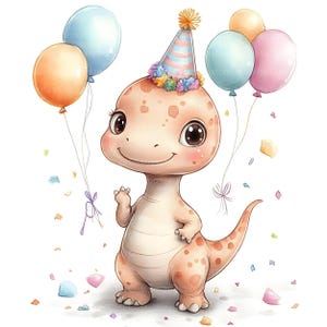 Cute Birthday Dinosaurs Clipart Bundle, Dino Clipart, Birthday Clipart ...