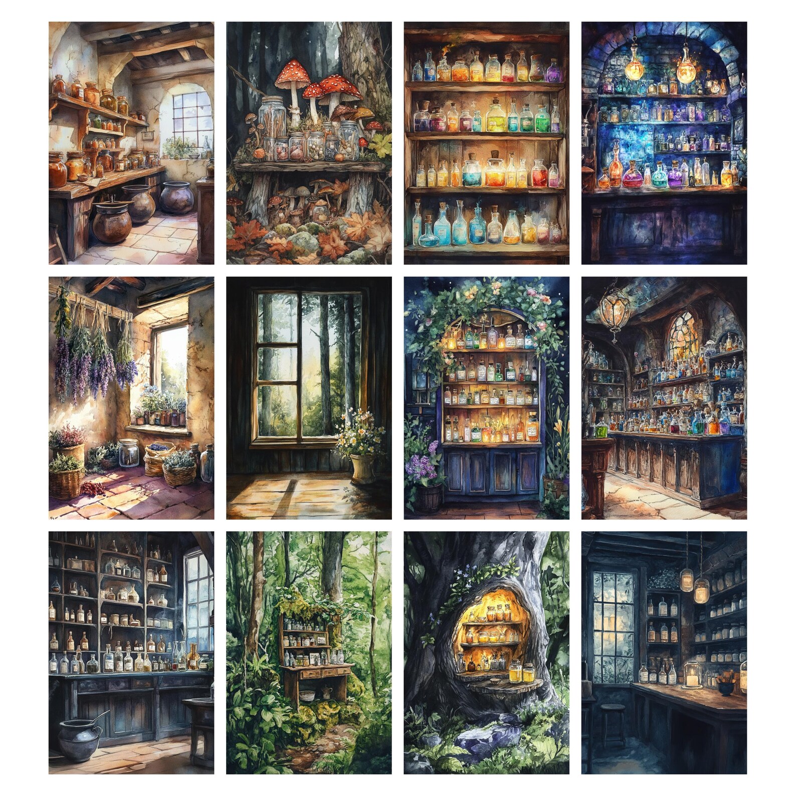 Apothecary Backgrounds, Mystic Potion Junk Journal Pages, Herbal ...