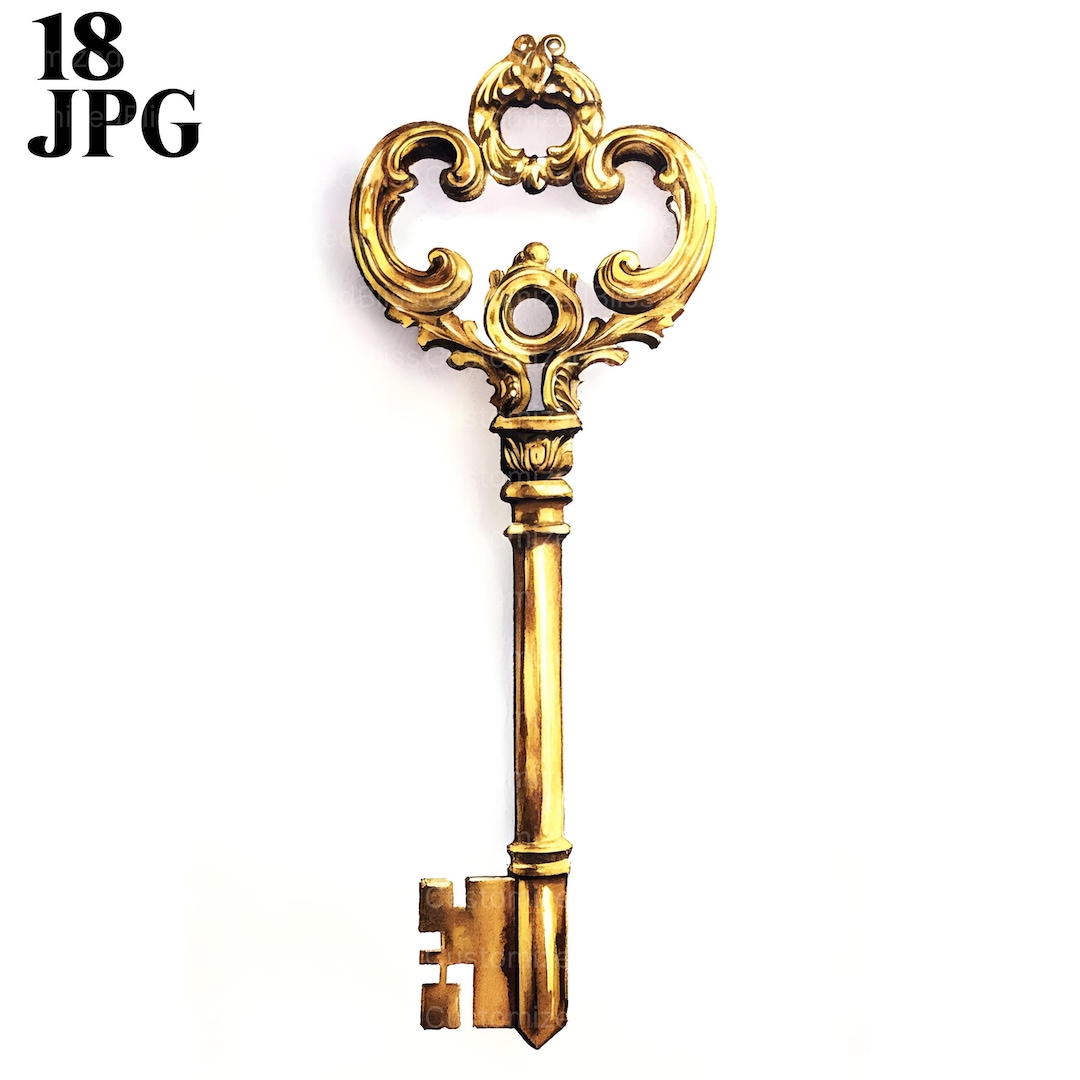 18 Vintage Gold Key Clipart, Old Fashioned Keys Images, High Quality ...