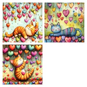 In Love With Cats Clip Art, 14 High Res Watercolor Jpgs for Junk ...