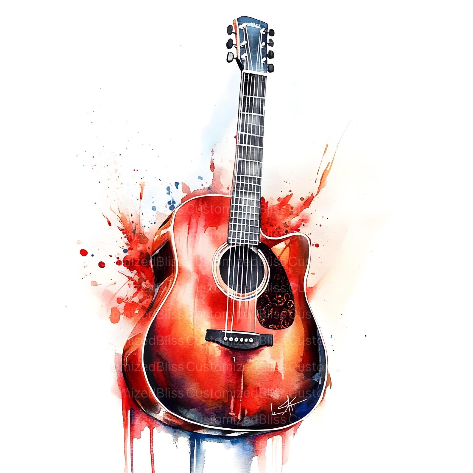 19 Colorful Guitar Clipart Bundle, Music Clipart, Musical Instrument ...