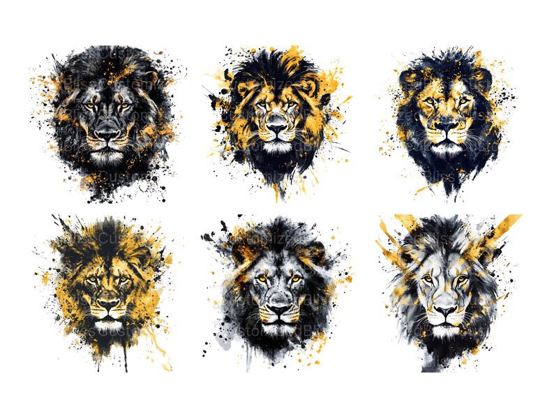 Majestic Lion Clipart, Lion Clipart Bundle, 30 High Quality Pngs, Lion ...