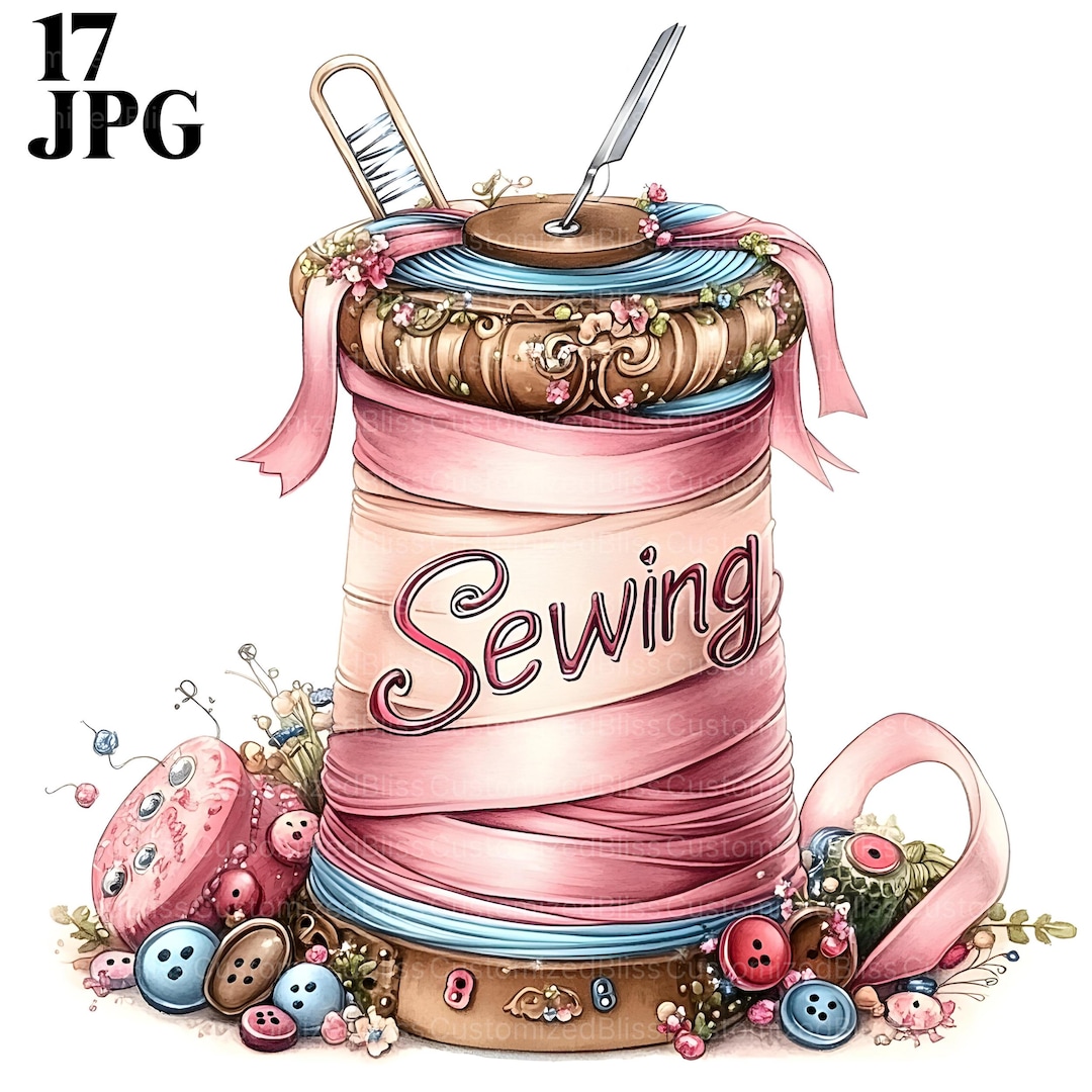 17 Spool of Thread Sewing Clipart, Craft Supplies, Sewing Printables ...