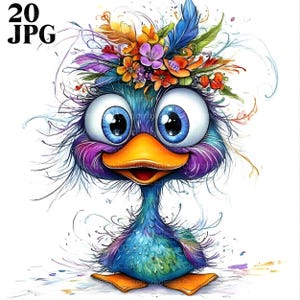 20 Frazzled Duck Clipart, Quirky Duck, Whimsical Duck, High Quality ...