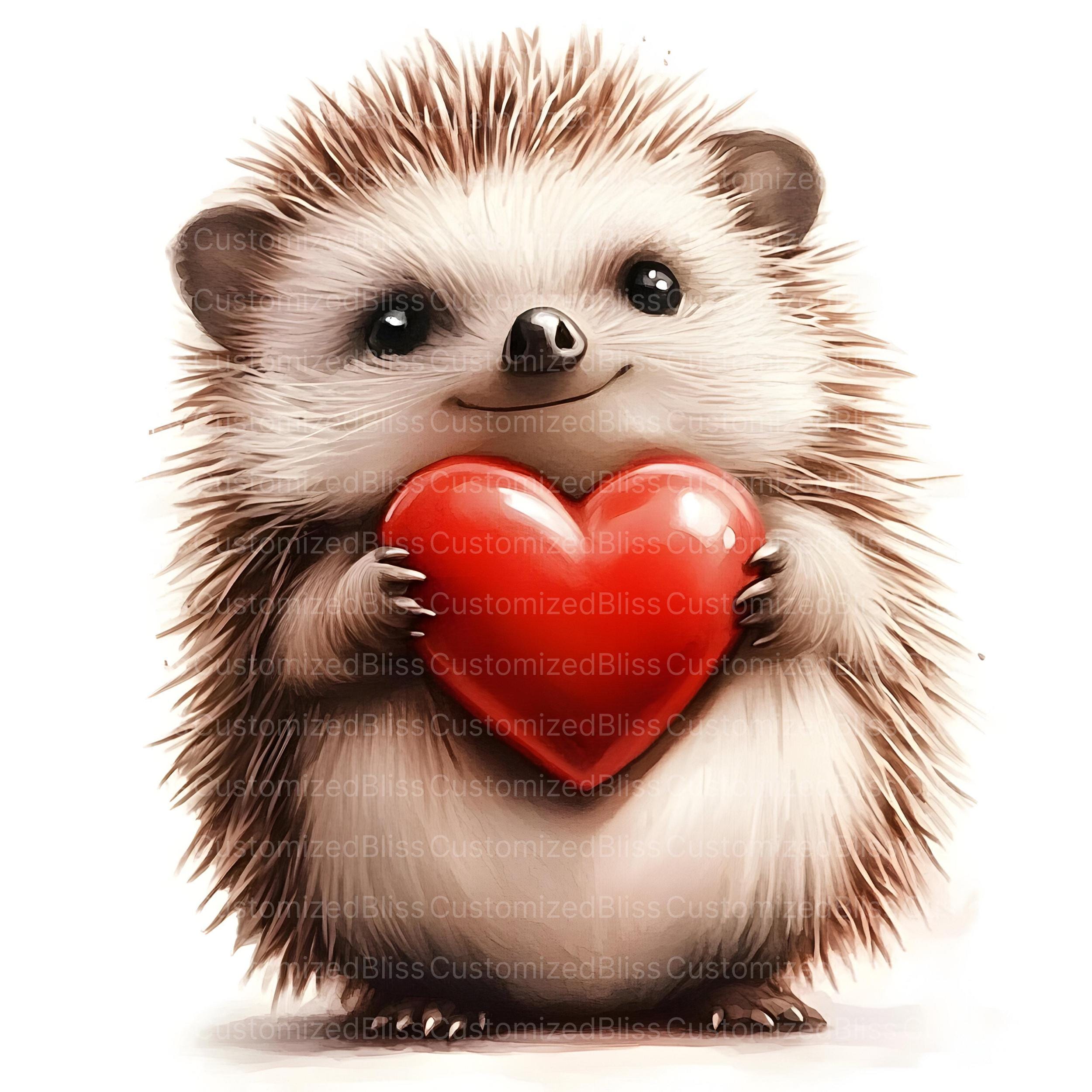 10 Valentine Hedgehog Clipart Bundle, Valentine Clipart, Romantic ...