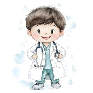 16 Cute Doctor Boy Clipart, Cute Male Doctor, Doctor Clipart, Hospital ...