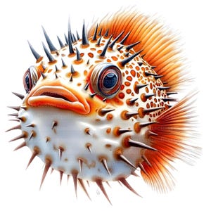 Puffer Fish Clipart, 12 High Quality Jpgs, Pufferfish Clipart, Fish ...