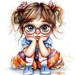18 Watercolor Cute Little Girl Clipart, High Quality Jpgs, Watercolor ...