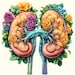 19 Floral Kidneys Clipart, Kidney Flowers Clipart Bundle, Healthcare ...