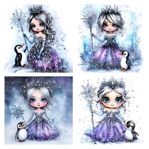 Winter Wonderland Princess Clipart, 12 High Quality Jpgs, Winter ...
