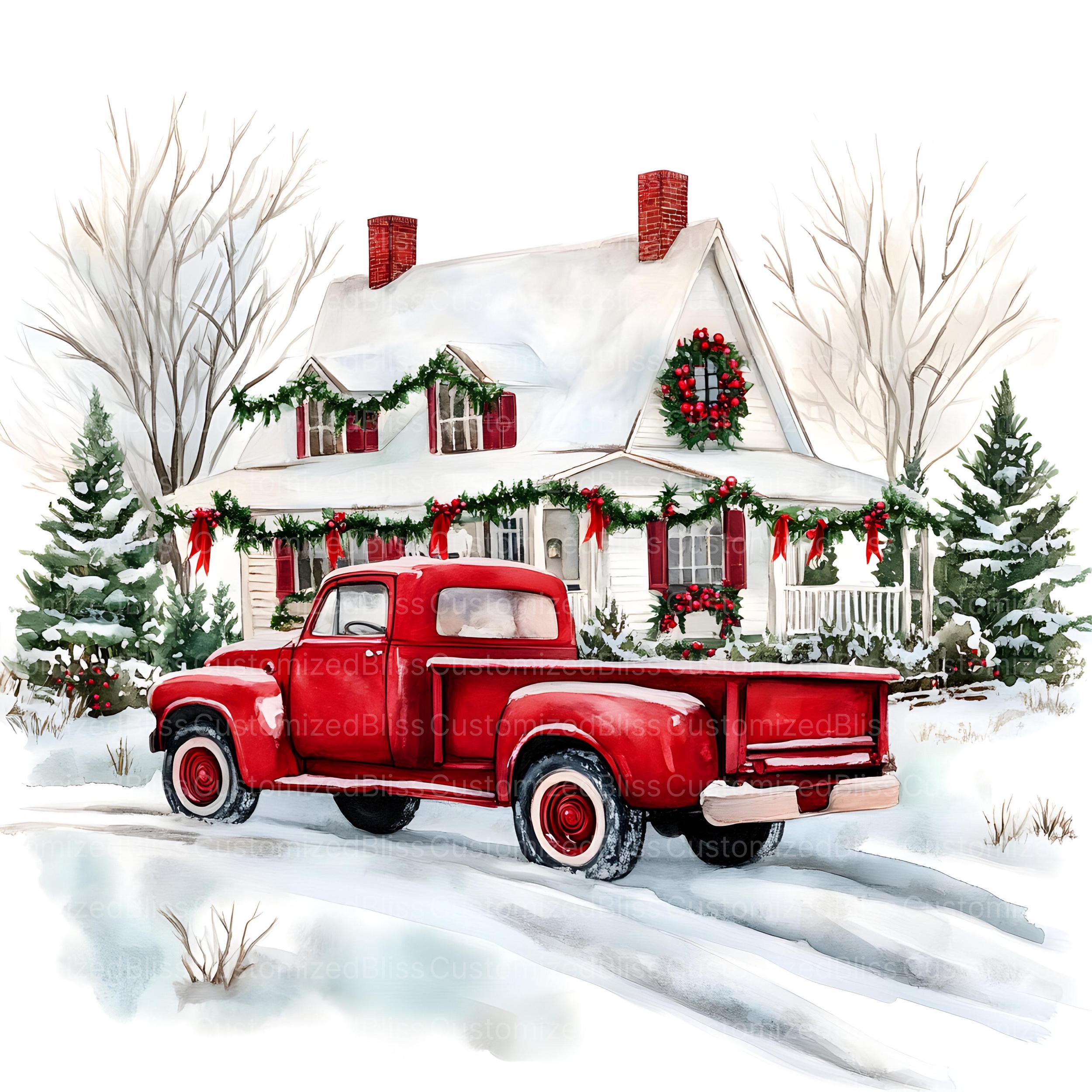 Christmas Farmhouse Clipart, 20 High Quality Jpgs, Winter Clipart ...